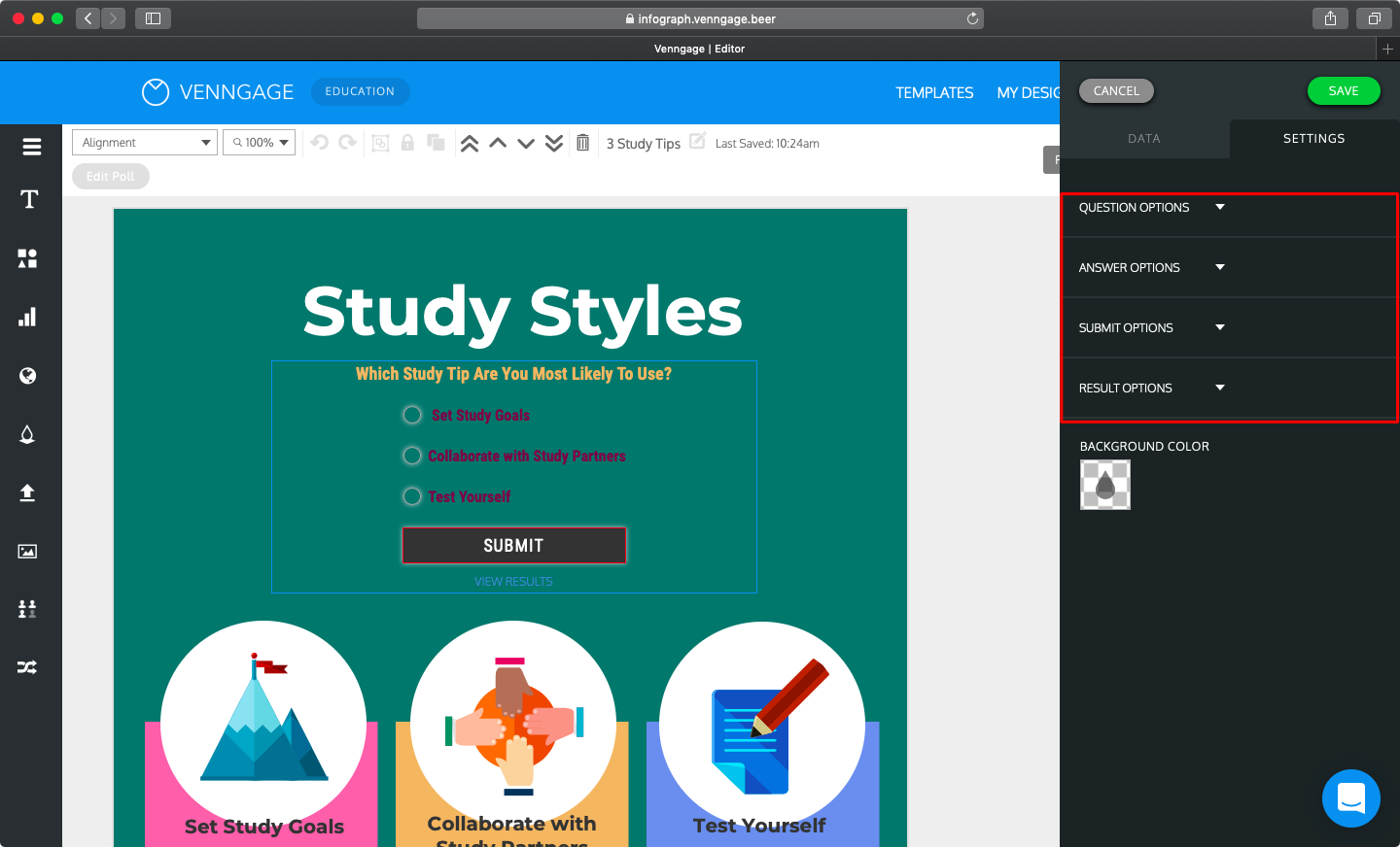 Add an interactive poll to your design – Venngage Knowledge Base
